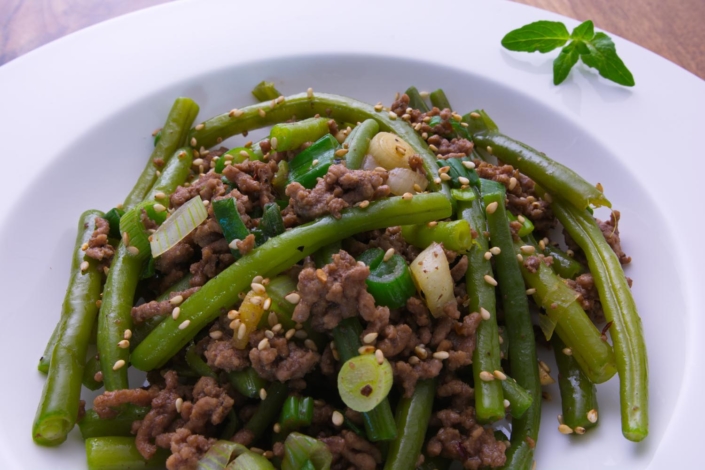 Grüne Bohnen mit Hackfleisch - Wohlfühlküche